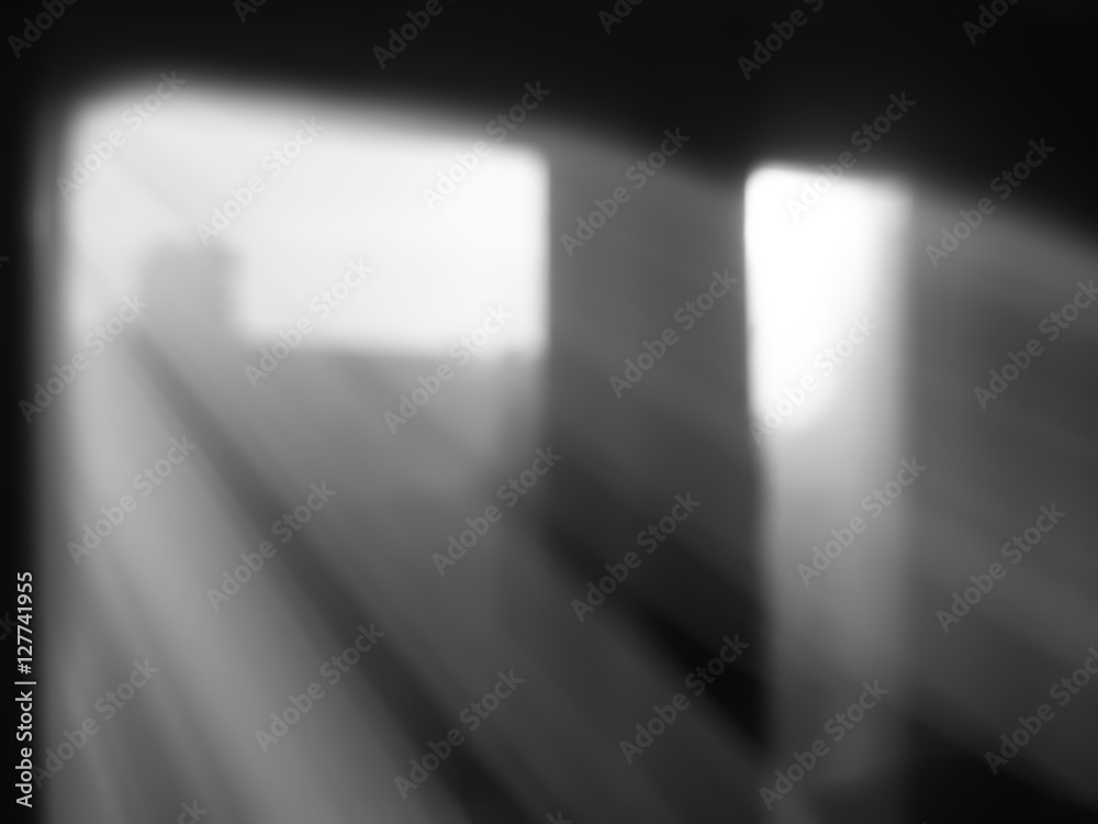 Diagonal rays of light from windows bokeh background Stock Photo ...