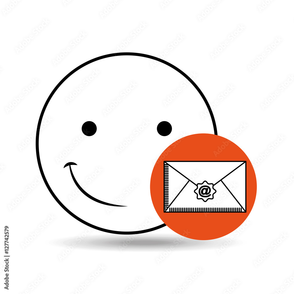 Vettoriale Stock emoticon happy email concept vector illustration eps ...