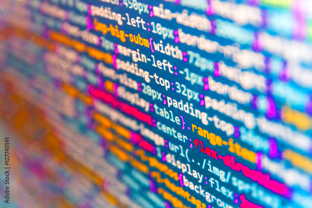 Programming Code Typing Displaying Program Code On Computer Coding Script Text On Screen