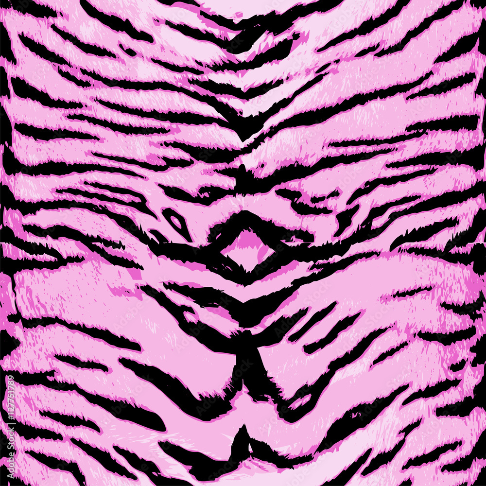 Pink tiger seamless pattern. Animal design. Vector background Stock ...