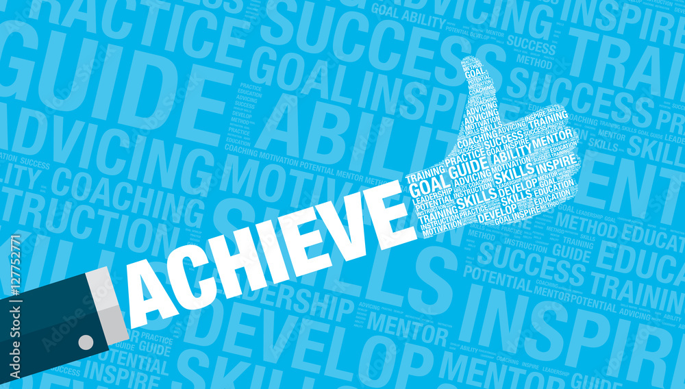 Achieve concept with thumbs up vector illustration Stock Vector | Adobe ...