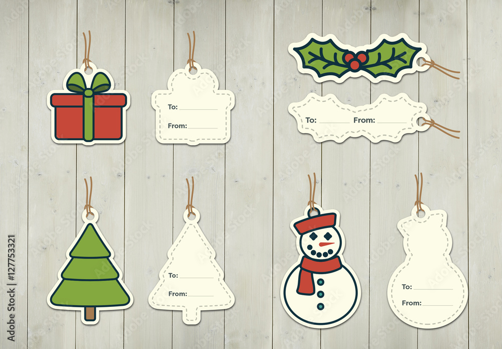 Christmas Gift Tag Layouts Stock Template | Adobe Stock