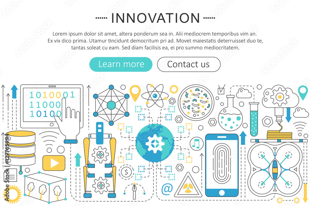 Vector modern line flat design Innovation concept. Innovation future ...
