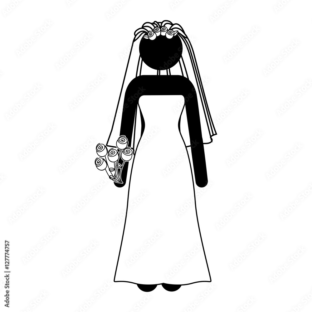 pictogram of bride with costumes vector illustration Stock Vector ...