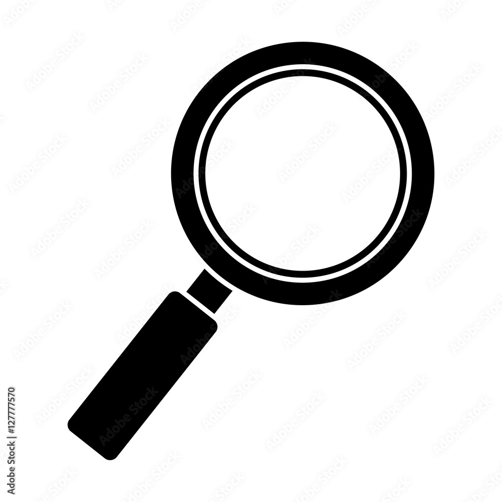 black silhouette of magnifying glass vector illustration Stock Vector ...