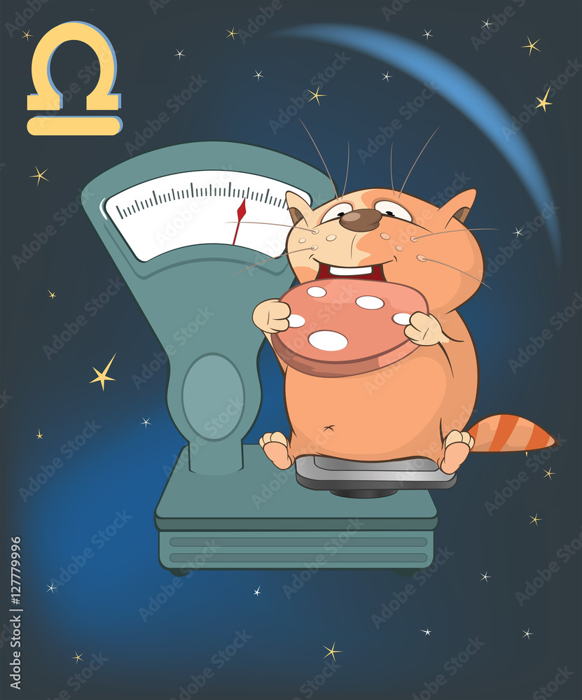 Illustration of a Zodiac Signs Libra. Cartoon Character Stock Vector ...