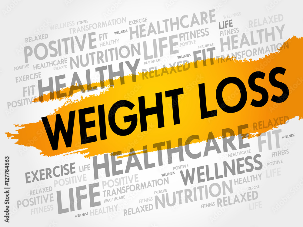Weight Loss word cloud collage, health concept background Stock Vector ...
