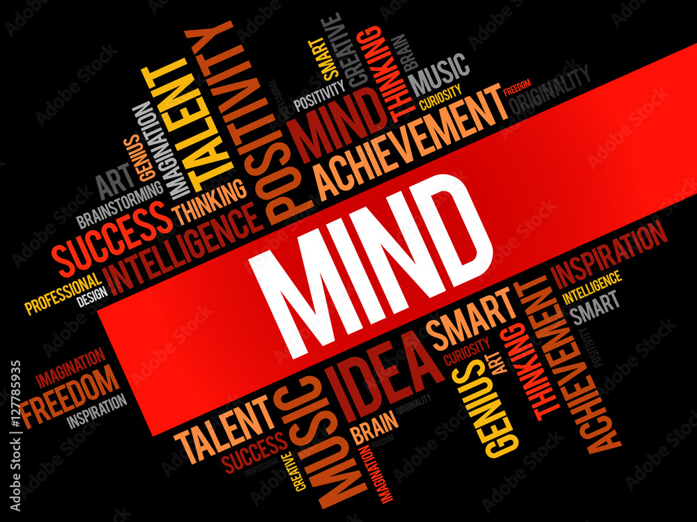 MIND word cloud collage, creative business concept background Stock ...