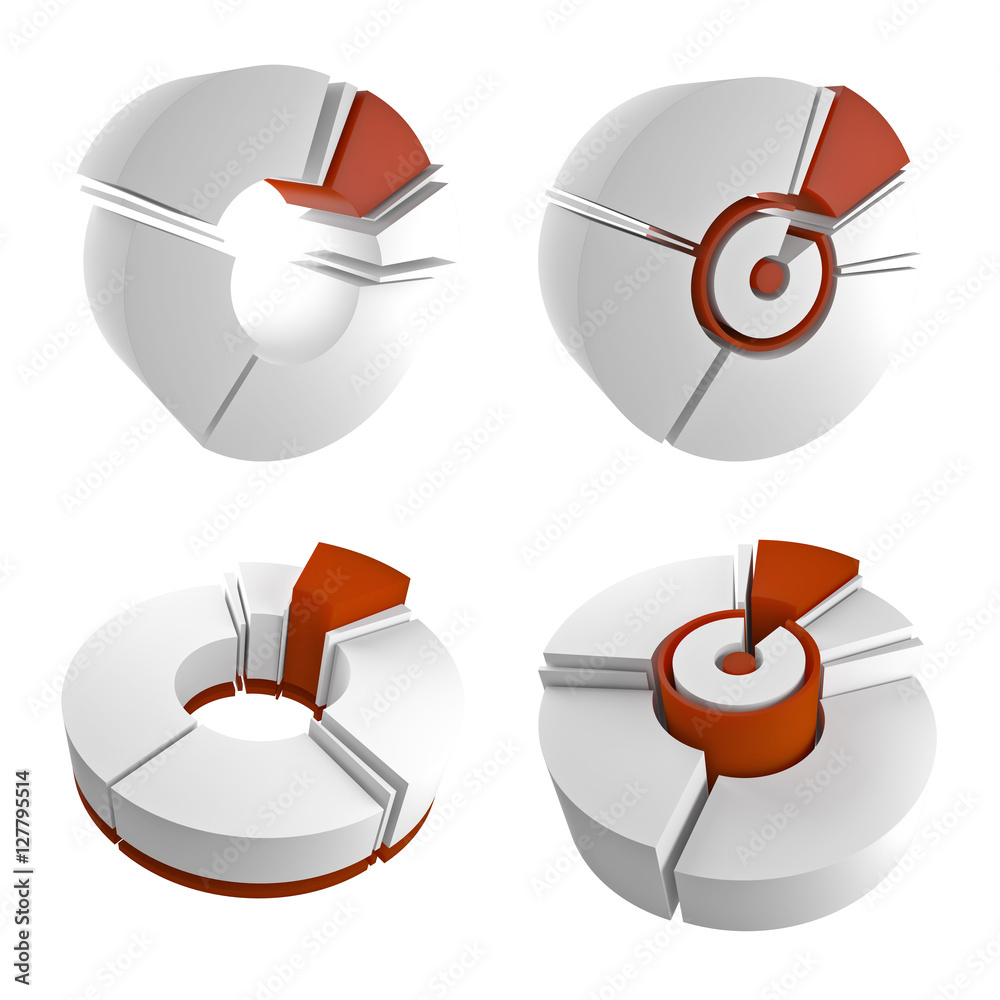 Infographic pie graph 3D isolated on white background. 3d future ...