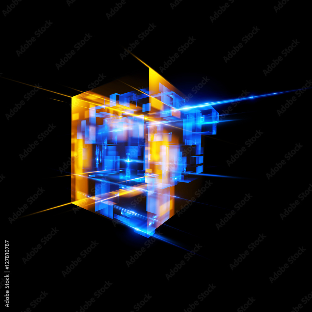 Abstract modern technology. Technological scheme. Neural network ...