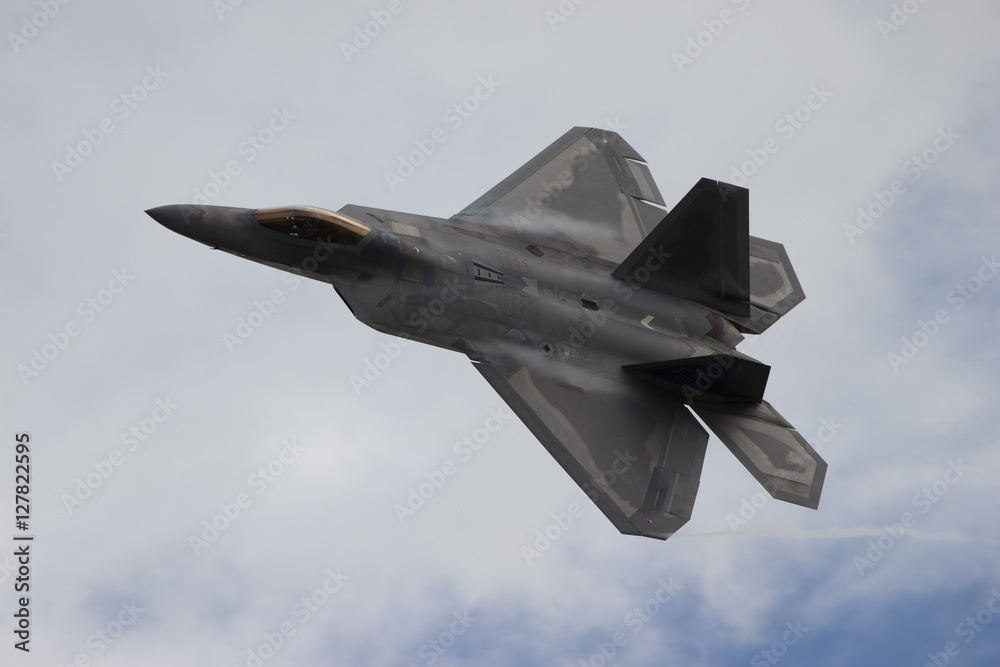 Fighter Jet flying away from camera Stock Photo | Adobe Stock