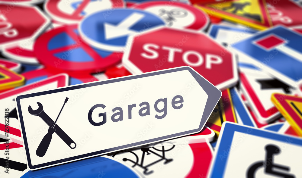 Panneau Garage Stock Illustration | Adobe Stock