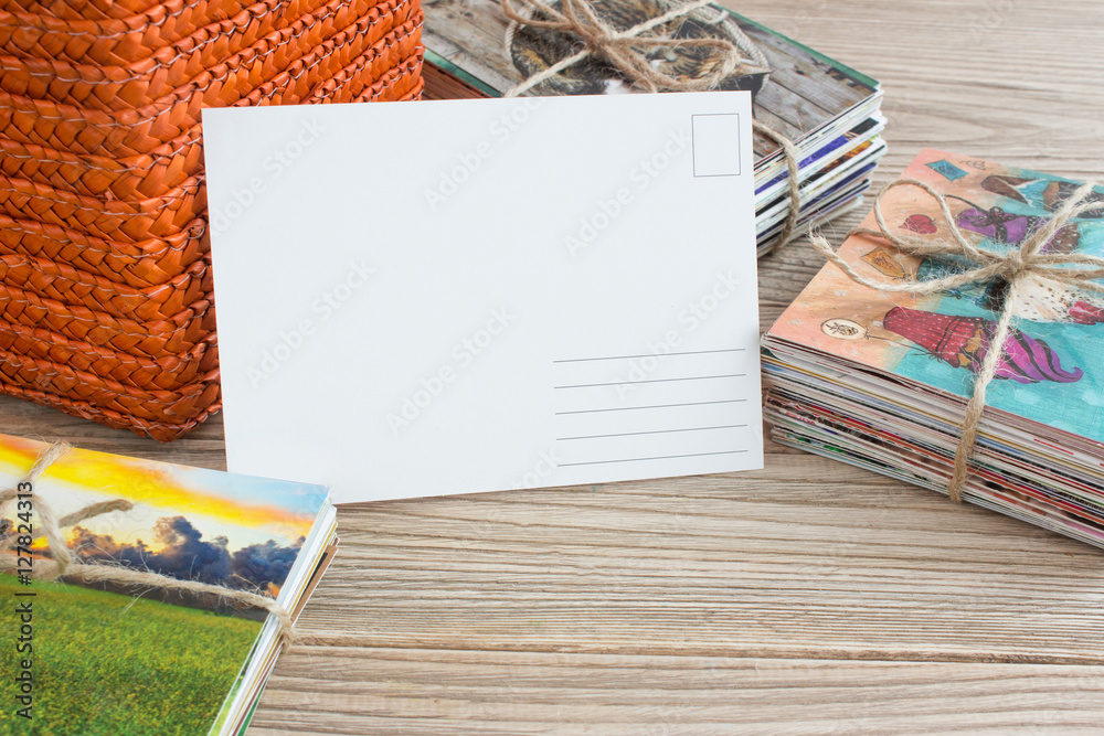 Blank white post cards, postcrossing Stock Photo | Adobe Stock