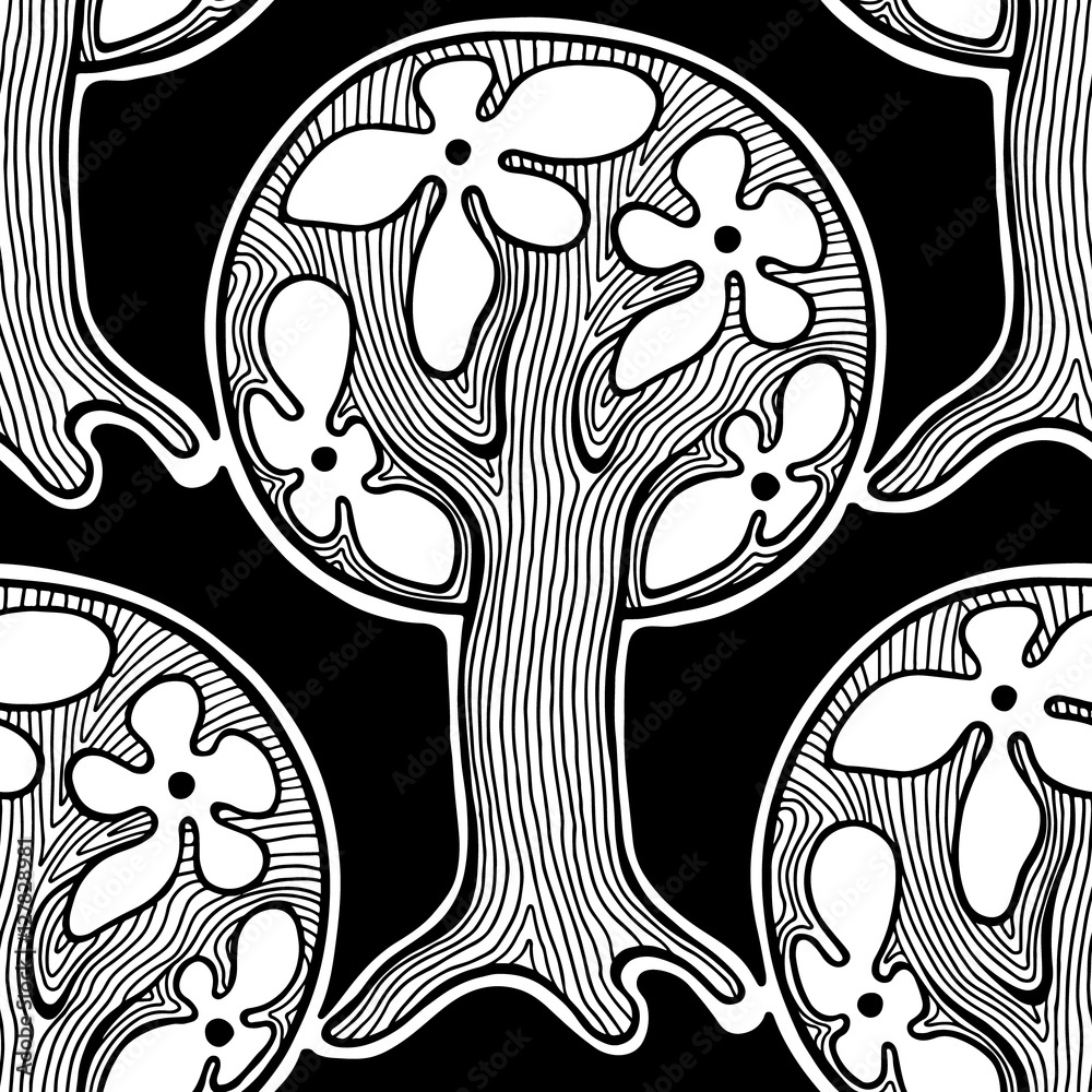 Seamless pattern, vector hand drawn repeating illustration, decorative ...