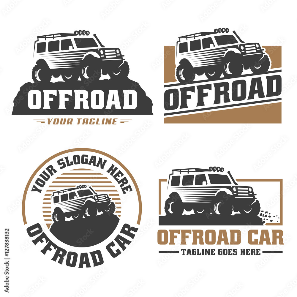 Vector pack of off road car logo design, offroad car vector set, suv ...