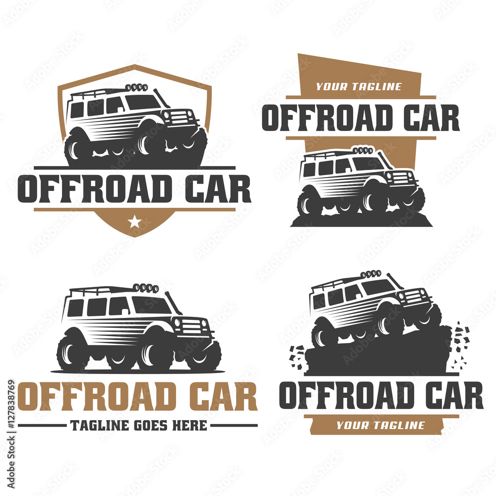 Vector pack of off road car logo design, offroad car vector set, suv ...