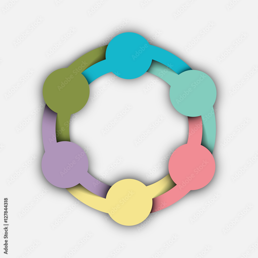 Interwoven circular diagram vector infographics template Stock Vector ...