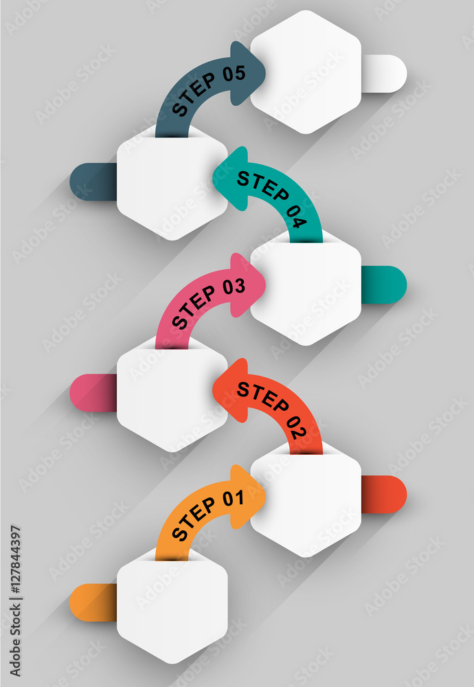 Step process timeline infographics element Stock Vector | Adobe Stock