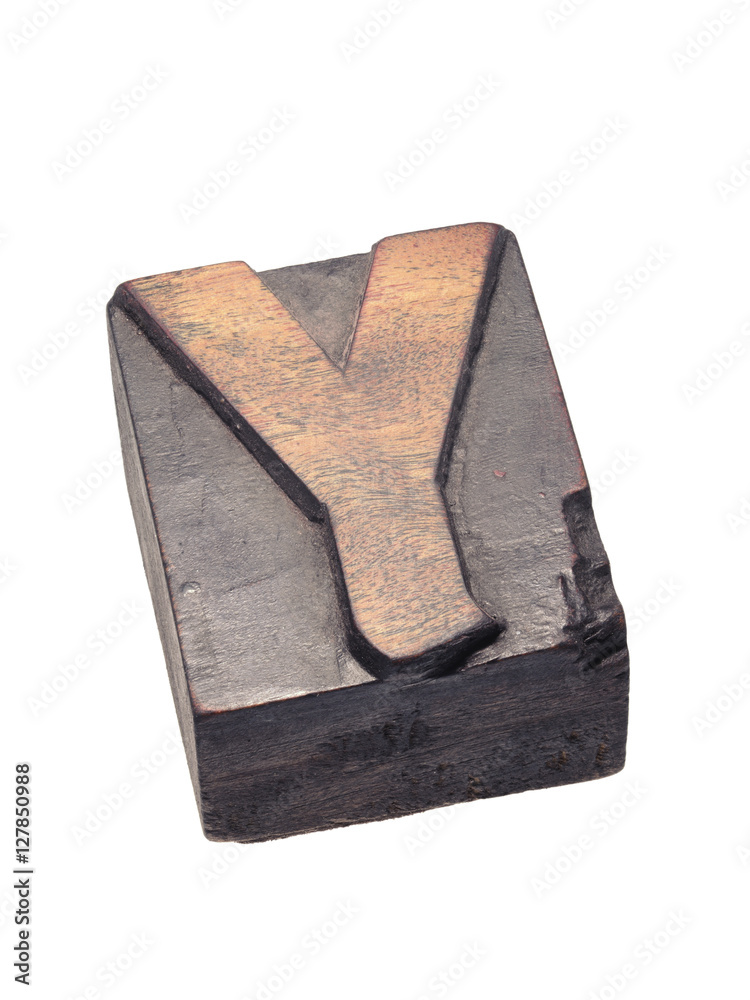 wooden letterpress Y block Stock Photo | Adobe Stock