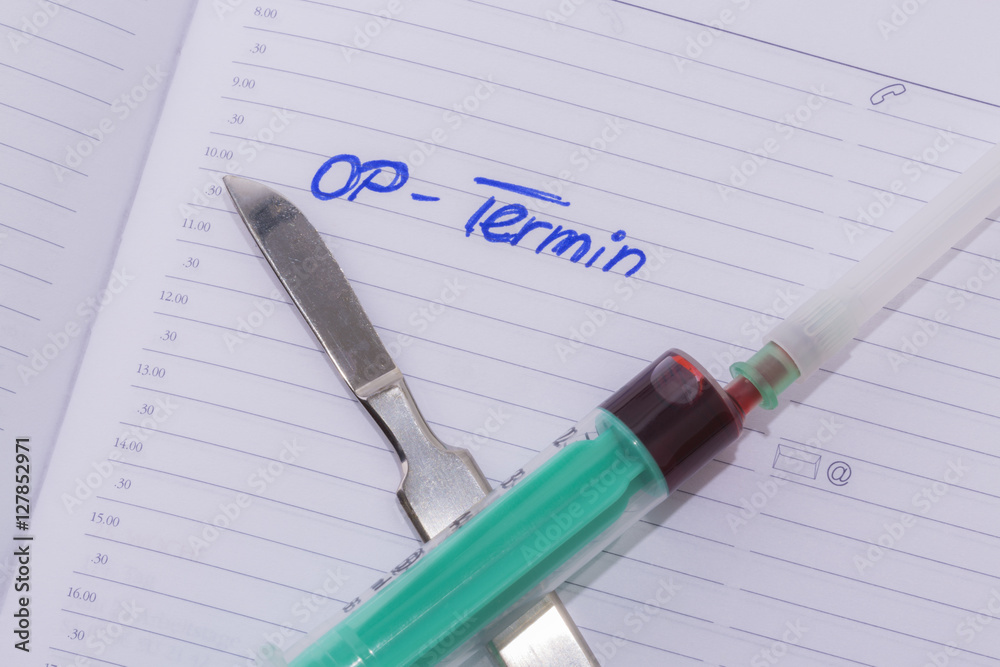 calender with german word OP-Termin Stock-Foto | Adobe Stock