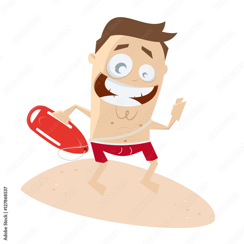 funny clipart of a lifeguard Stock Vector | Adobe Stock