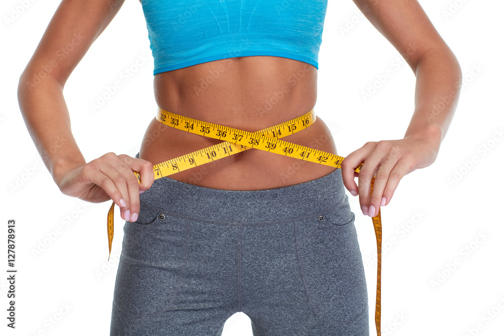 Abdomen with measuring tape. Stock Photo | Adobe Stock