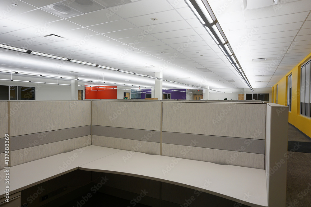 empty cubicles inside office building, place of work Stock Photo ...