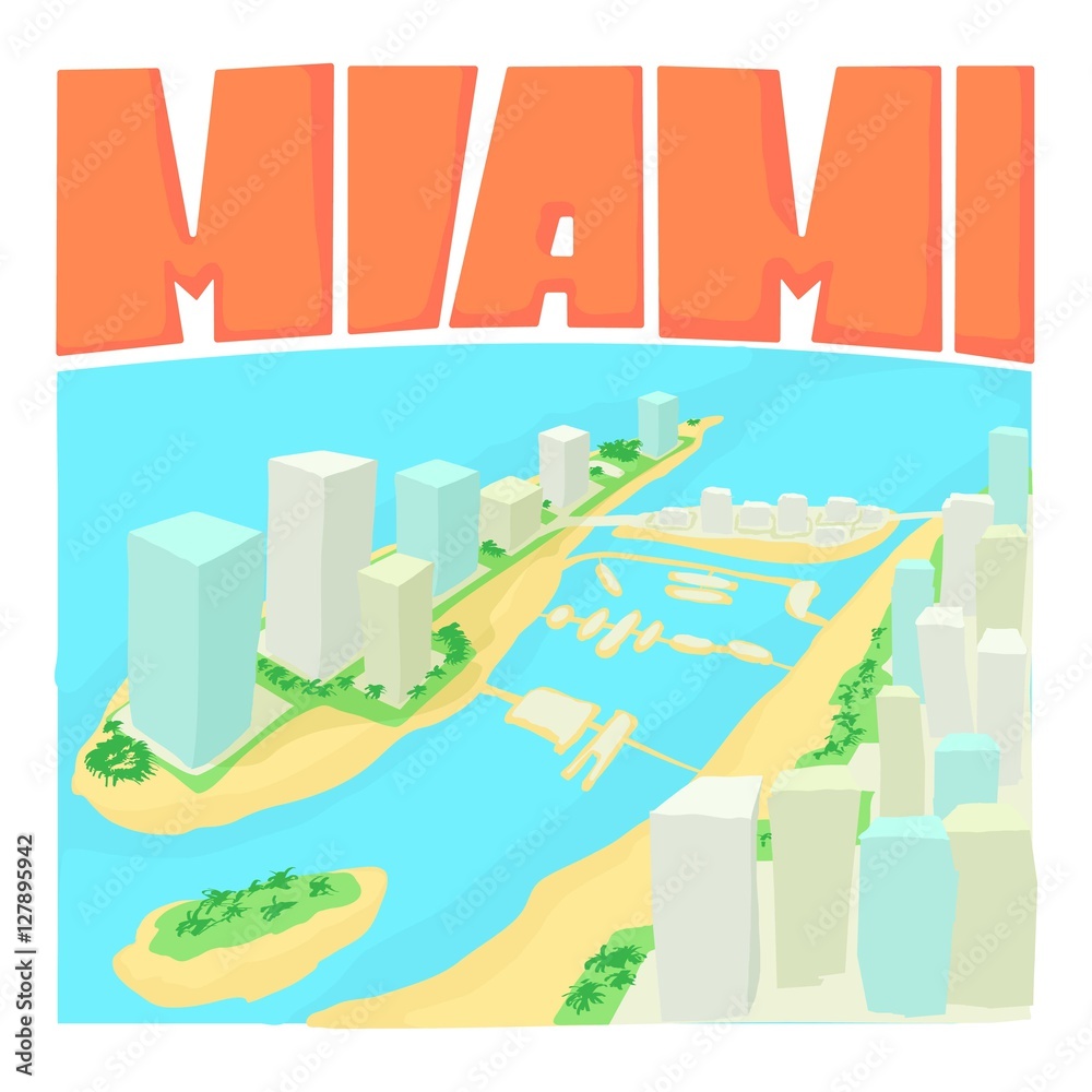 Miami city concept. Cartoon illustration of Miami city vector concept ...