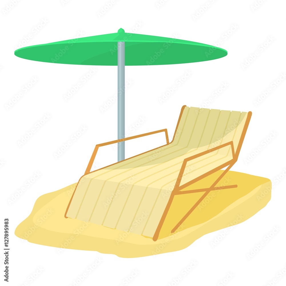 Deck chair icon. Cartoon illustration of deck chair vector icon for web ...