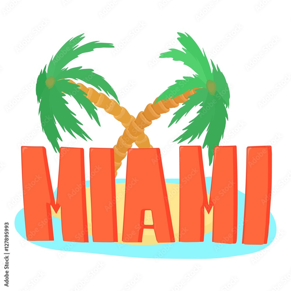 Miami palm logo. Cartoon illustration of firework vector logo for web ...