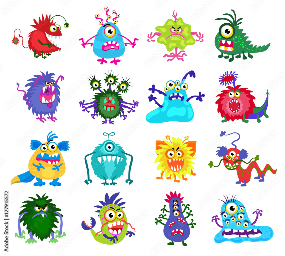 Scary monster vector set Stock Vector | Adobe Stock