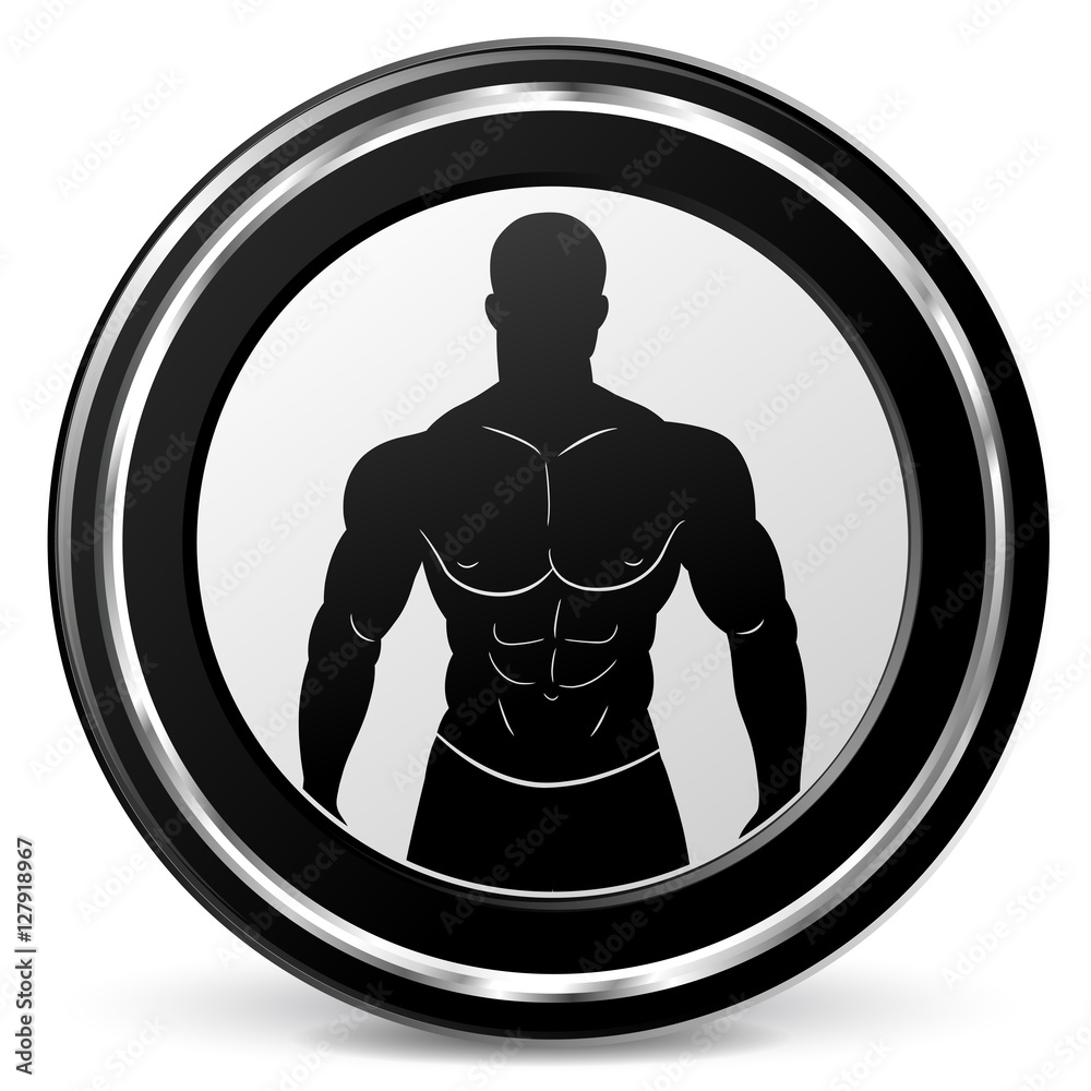 bodybuilding icon on white background Stock Vector | Adobe Stock