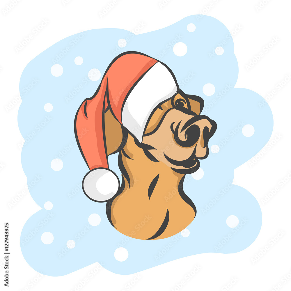 Labrador in a Santa hat Stock Vector | Adobe Stock