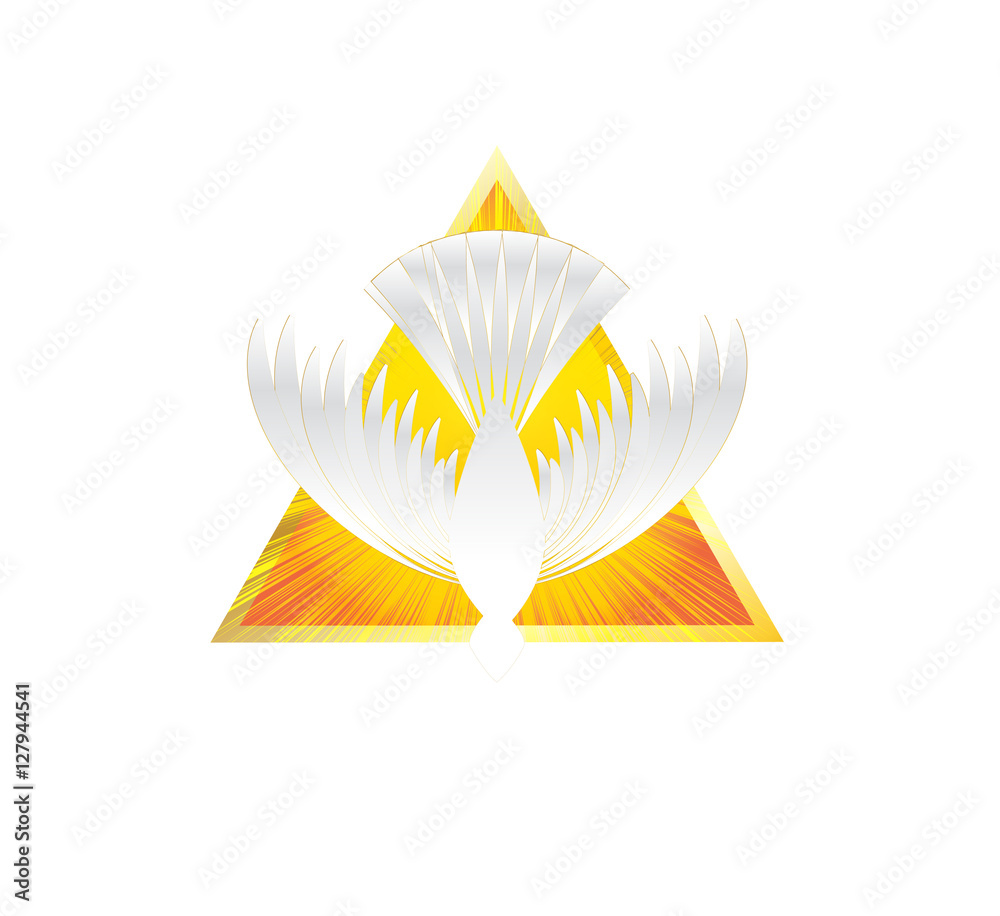 Holy Spirit symbol - a white dove, with halo of light rays and seven ...