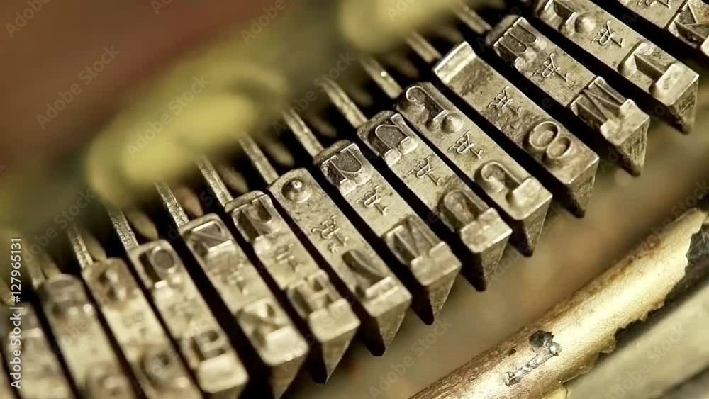 Typing with old typewriting machine, vintage device Stock Video | Adobe ...