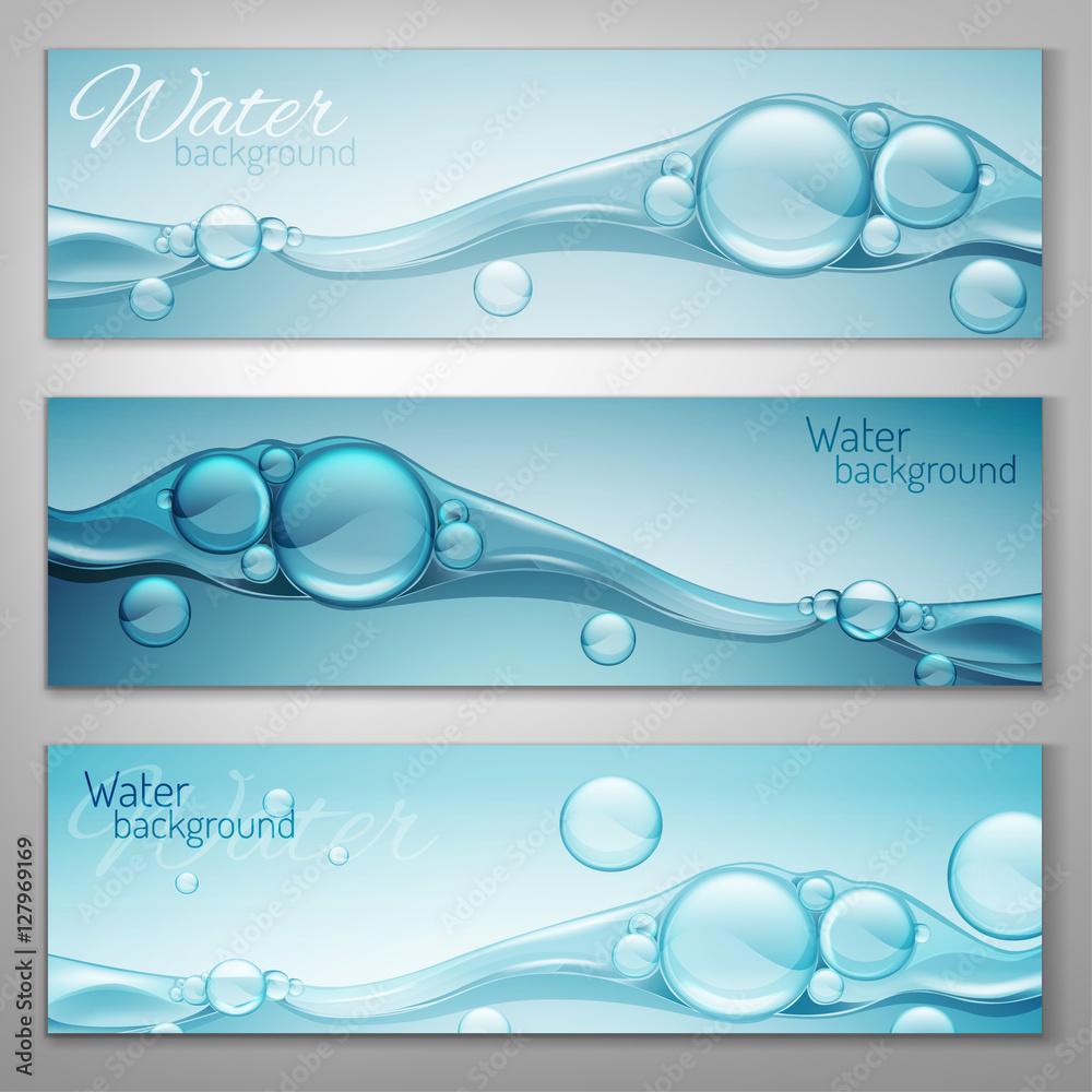 Water Wave Banners Stock Vector | Adobe Stock