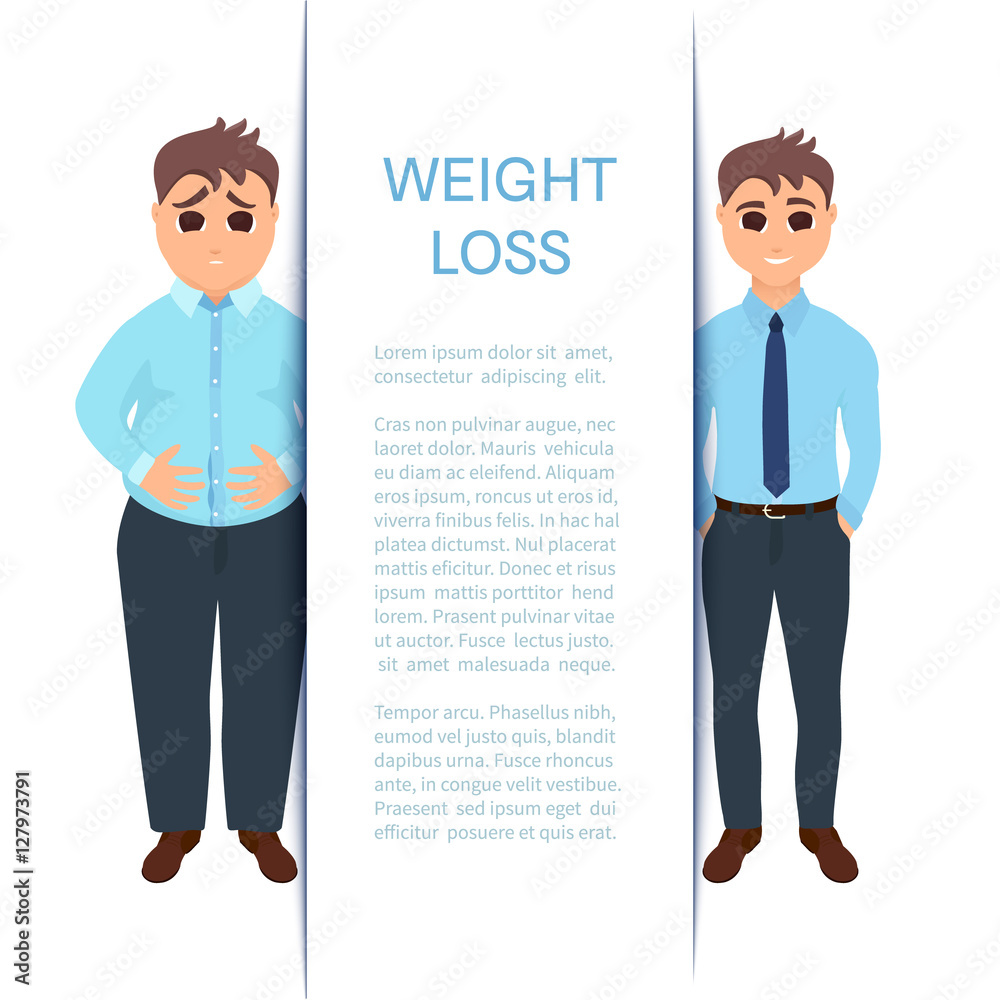 Man before and after weight loss. Design template. Perfect body symbol ...