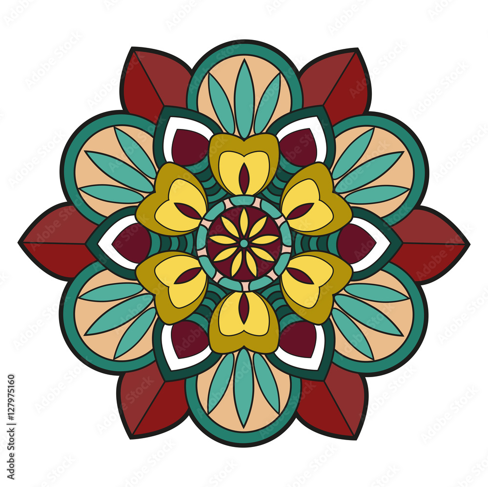 Vector illustration of a colored mandala, mandala colorato vettoriale ...