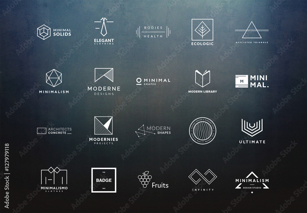 20 Minimalist Logo Layouts 3 Stock Template | Adobe Stock