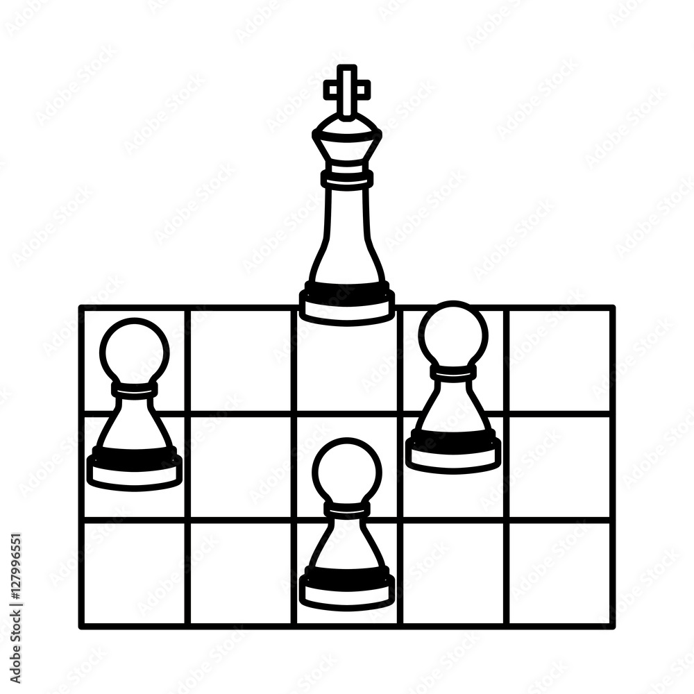 Chess icon. Piece game strategy competition and leisure theme. Isolated ...