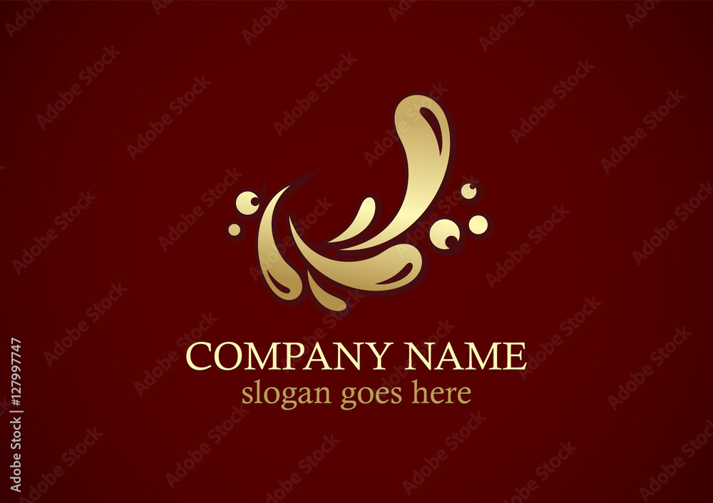 water splash gold vector logo Stock Vector | Adobe Stock