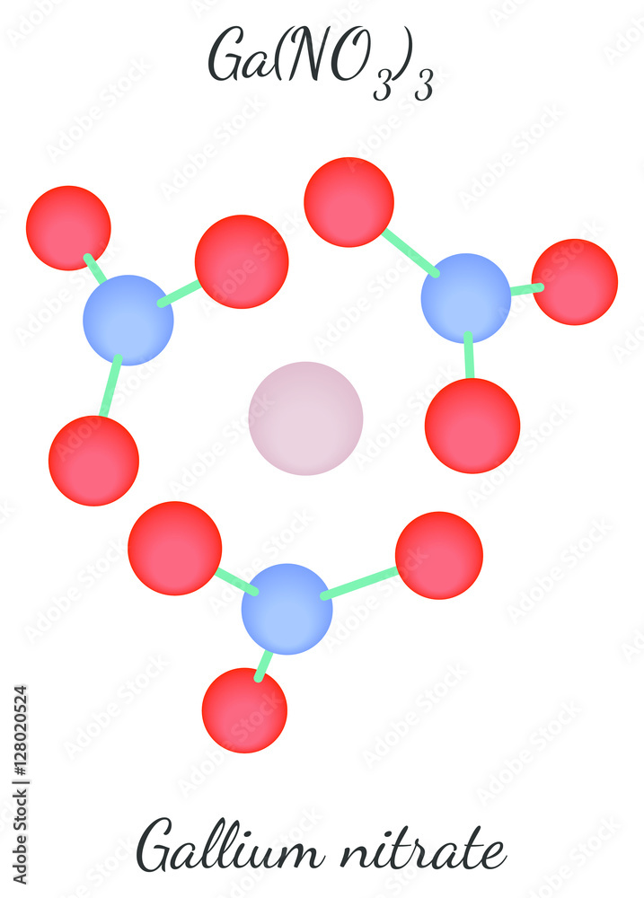 Gallium nitrate GaN3O9 molecule Stock Vector | Adobe Stock