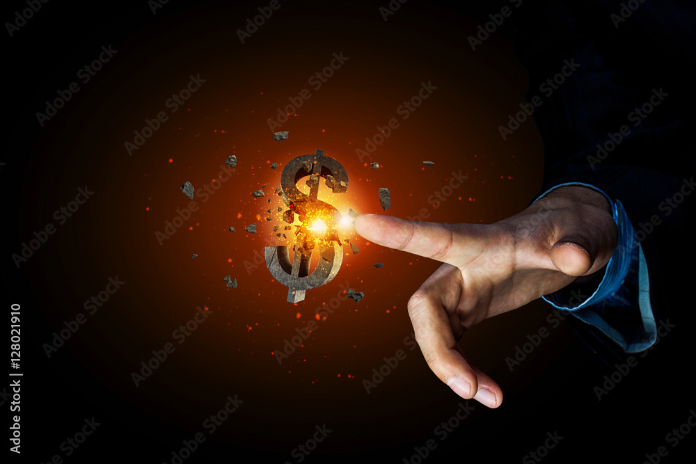 Finger choose icon . Mixed media 스톡 사진 | Adobe Stock