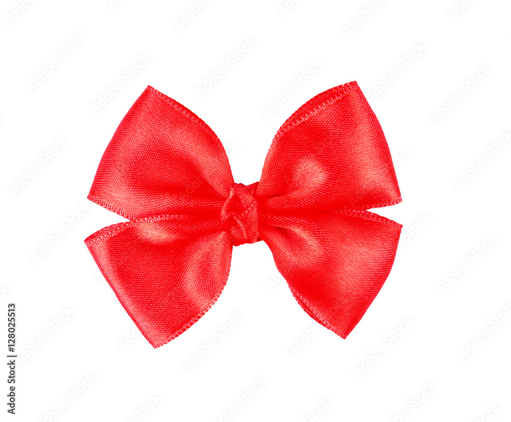 Red bow, isolated on white Stock Photo | Adobe Stock