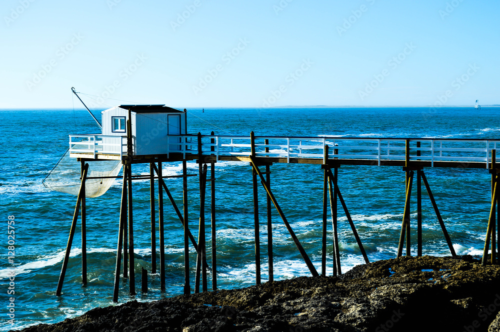 Carrelet à Royan au bord de l'océan Stock Photo | Adobe Stock