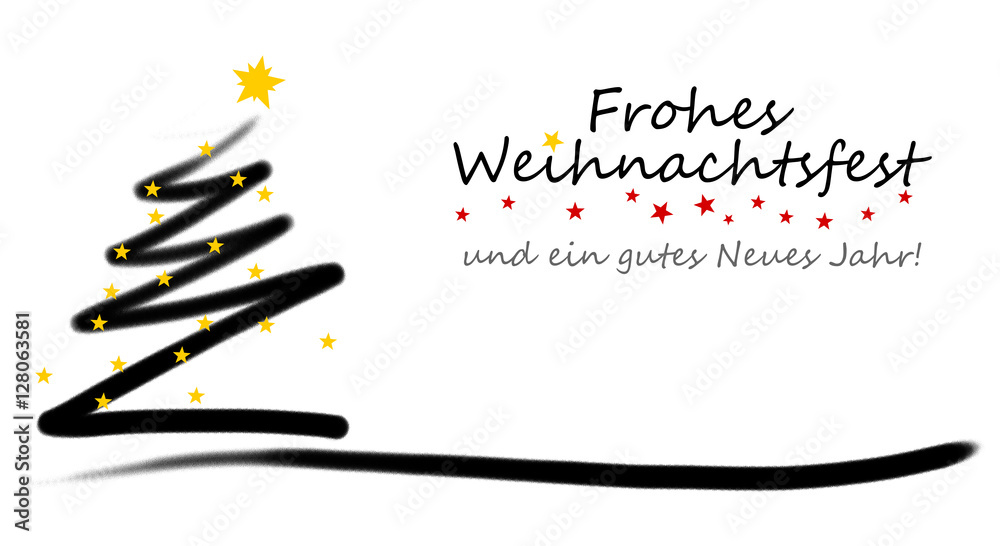 Weihnachtskarte Frohe Weihnachten und ein gutes Neues Jahr Stock ...