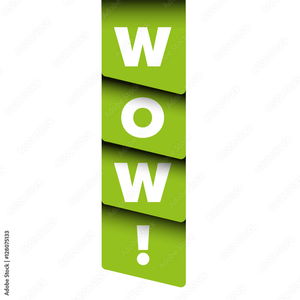 Wow message ribbon vector Stock Vector | Adobe Stock