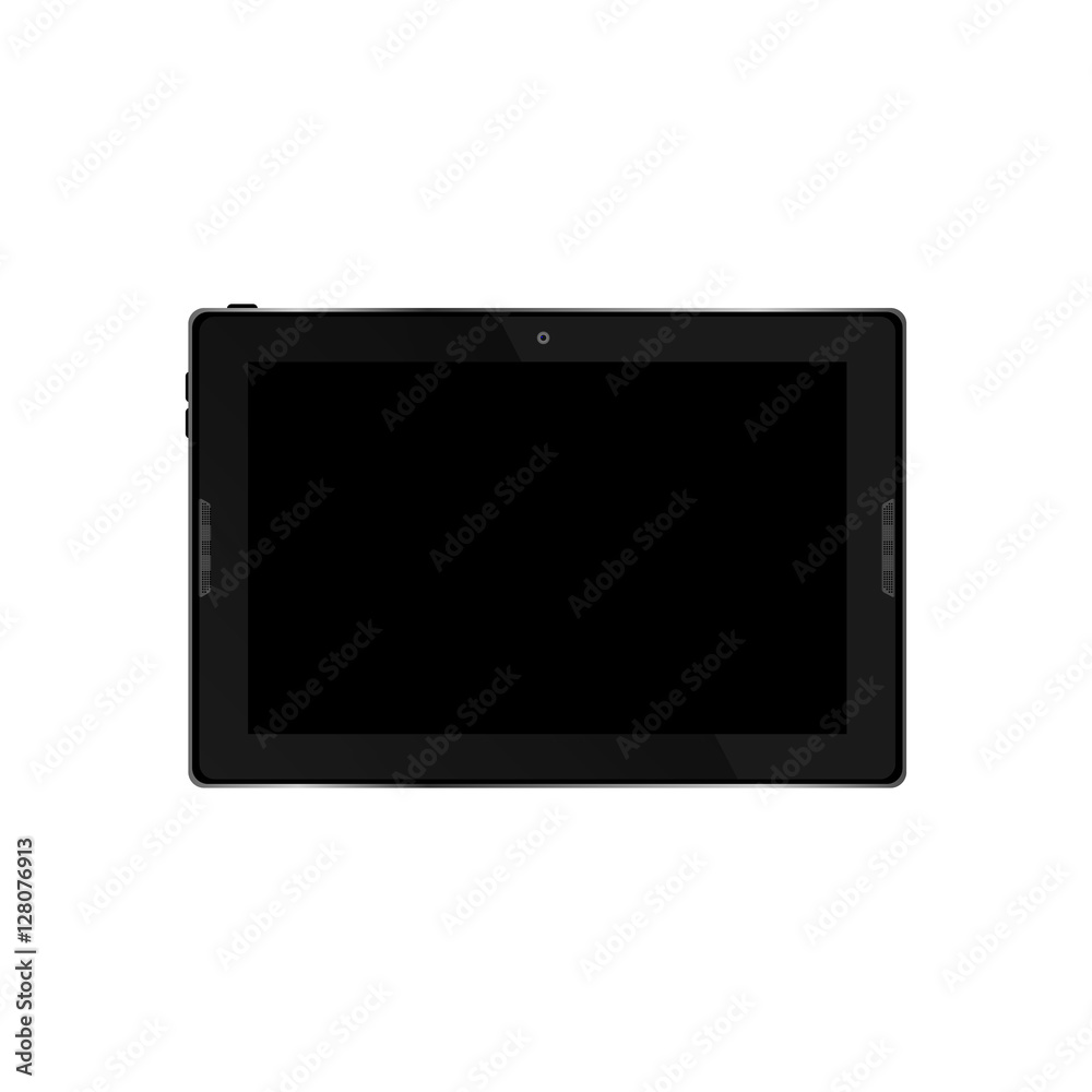 Realistic tablet pc computer with blank screen isolated on white ...