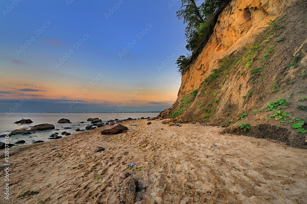Sea cliffs on the Baltic coast, Gdynia Orlowo, Poland Stock Photo ...