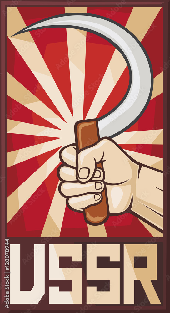 soviet poster (hand holding hammer) Stock Vector | Adobe Stock
